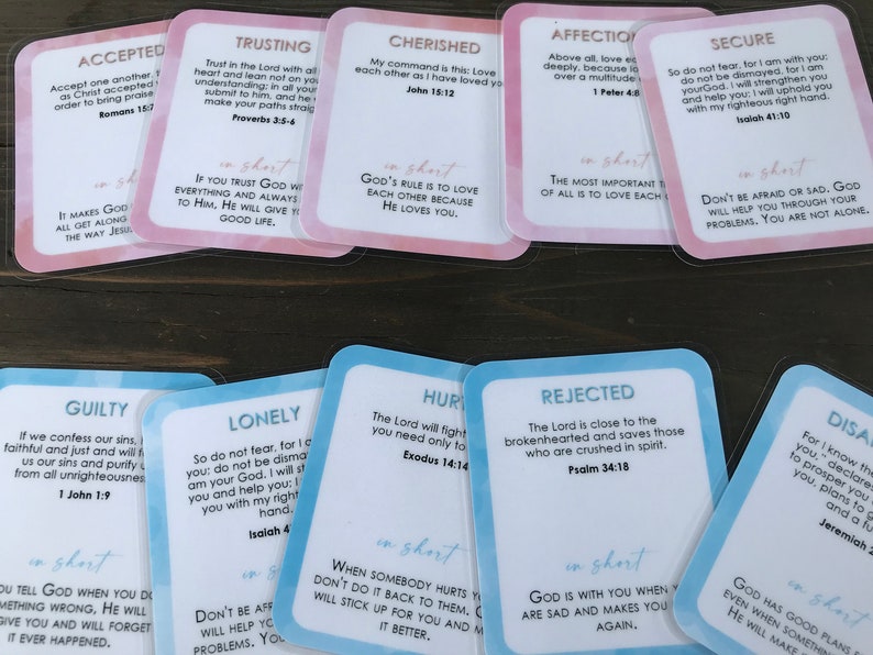 Kids Emotion Wheel Scripture Cards for Each Feeling - Etsy