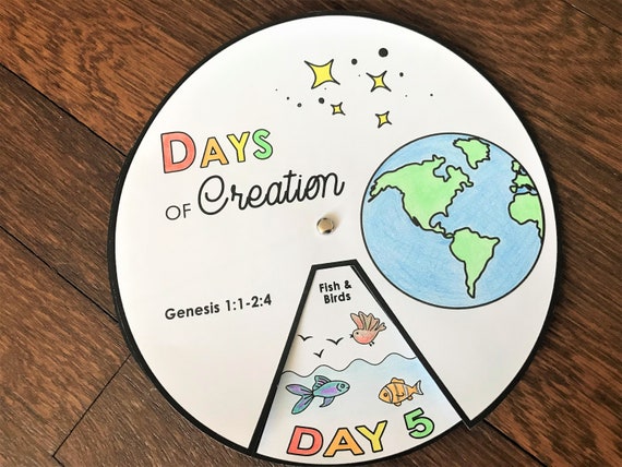 Days of Creation Coloring Wheel Printable Bible Activity - Etsy UK