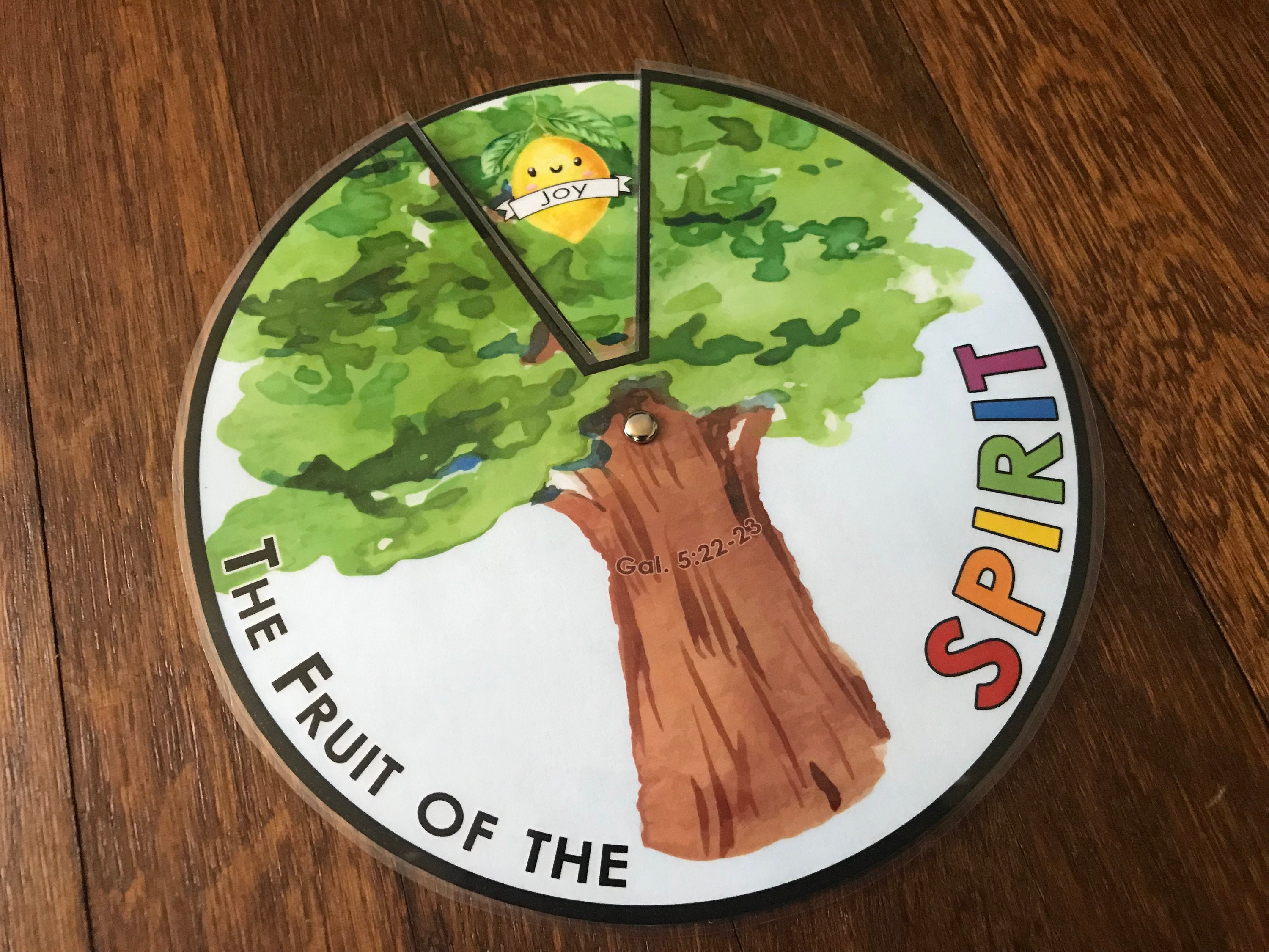 Fruit of the Spirit Wheel, Printable Bible Activity, Watercolor, Kids ...