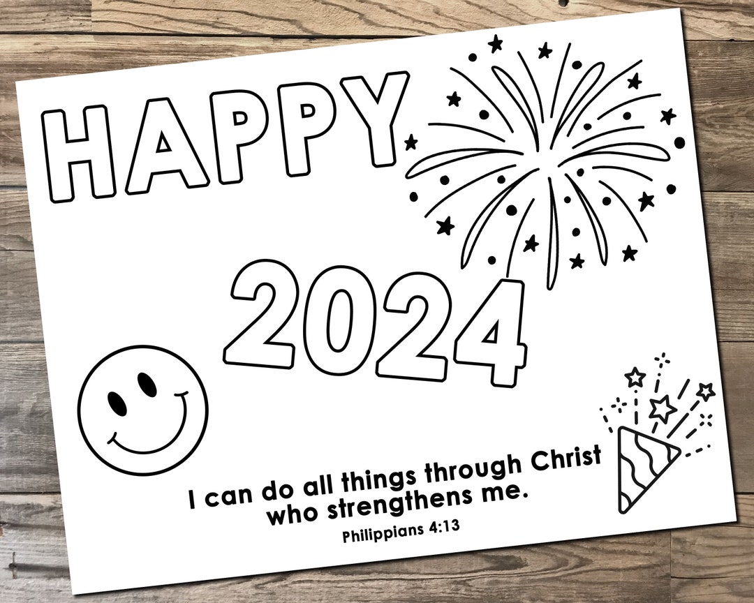 2024 I CAN DO ALL Things Coloring Page, New Year, Philippians 4:13 ...
