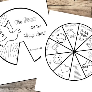Fruit of the Spirit Coloring Wheel, Printable Bible Activity, Kids ...