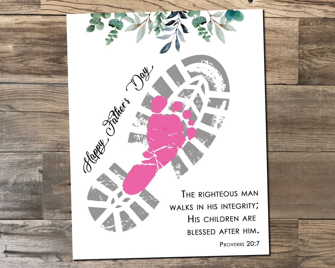 Father’s Day Scripture Footprint Craft, Proverbs 20:7 - Eucalyptus ...