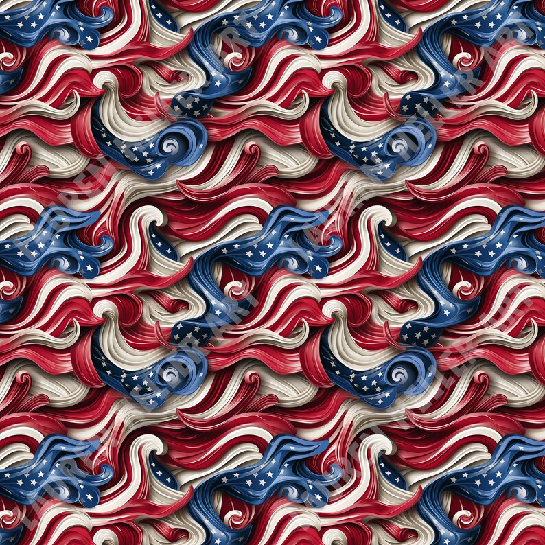 Abstract American Flag Seamless Repeating Pattern 2 - Etsy