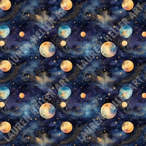 Watercolor Moon Phases Seamless Repeating Pattern 2 - Etsy