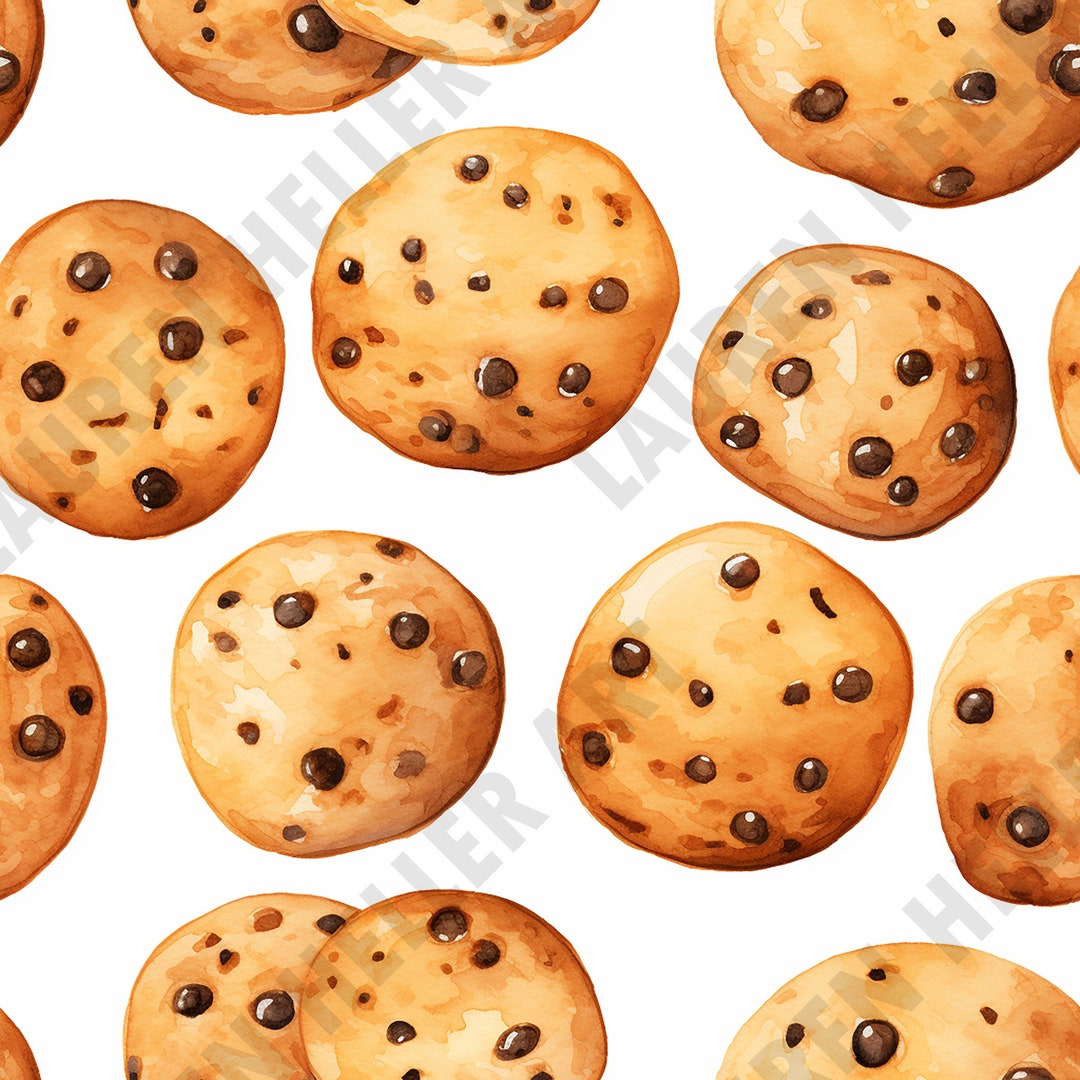 Chocolate Chip Cookies Pattern - Seamless Repeating Pattern - Digital ...