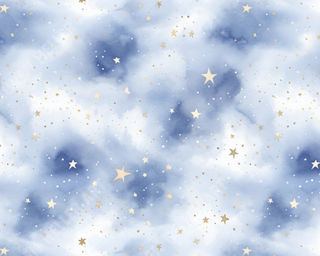 Soft Blue Cloudy Sky Seamless, Repeating Pattern 2 Files, Tiled & Not ...