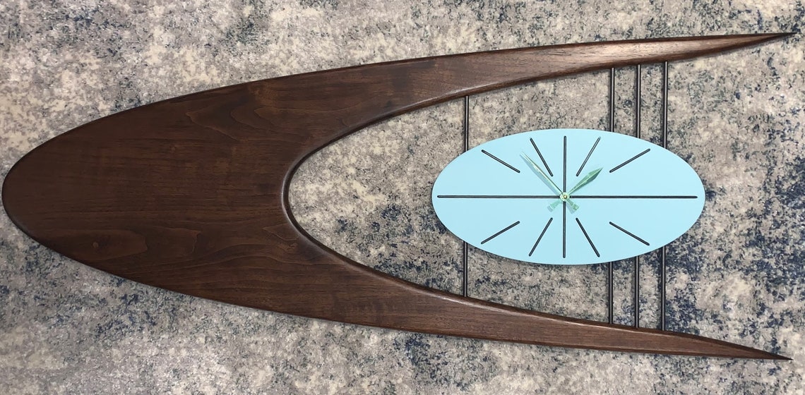 30 Belart Mid Century Modern Boomerang Clock - Etsy