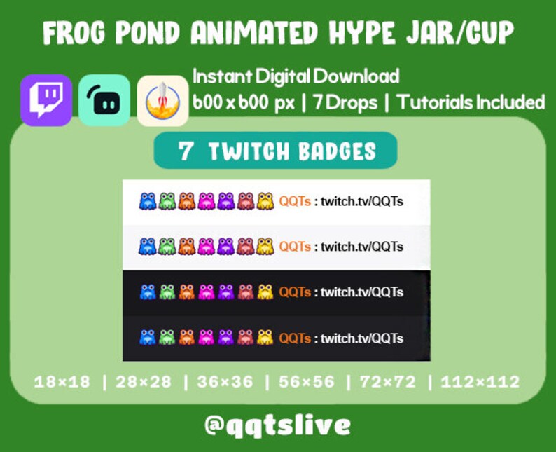 ANIMATED Twitch FROG Hype Jar - Stream Tip Cup + Sub Badges / Jar - 2 ...
