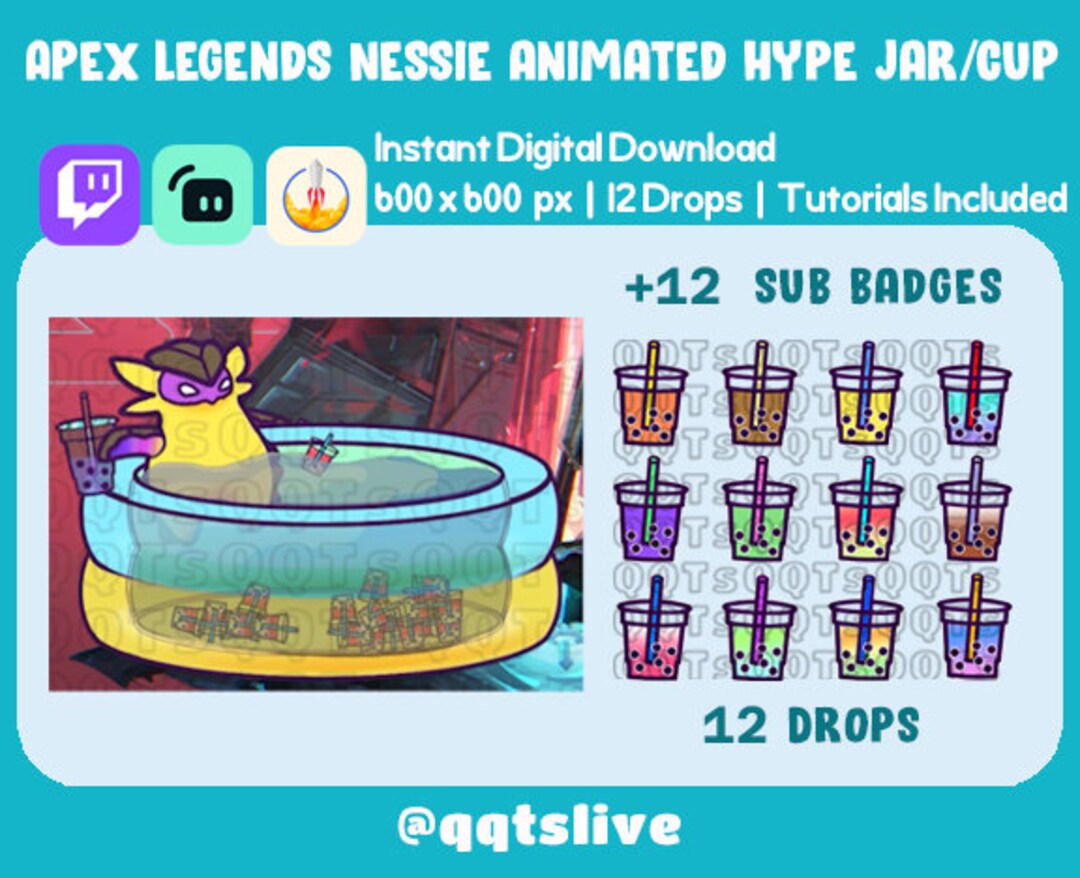 ANIMATED SUMMER BOBA Twitch Hype Jar - Stream Tip Cup + Sub Badges ...