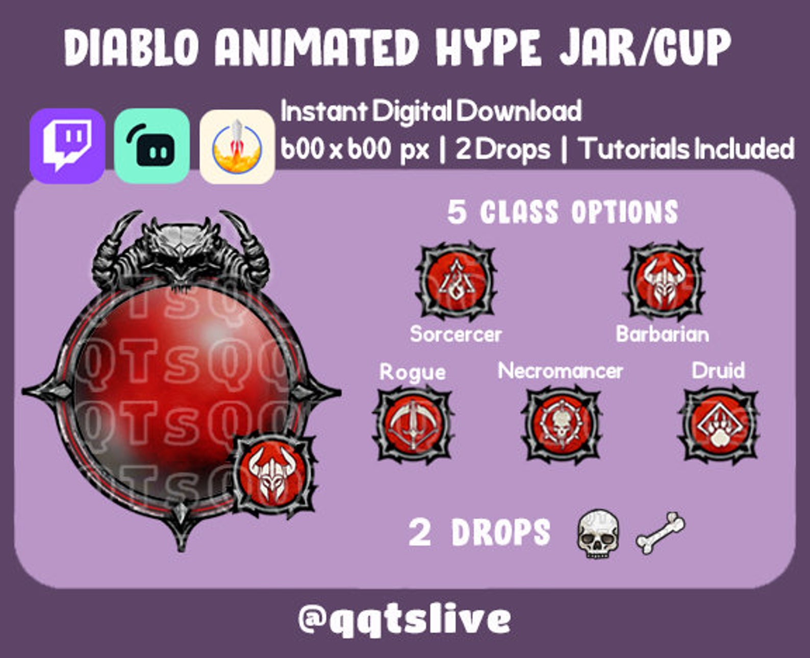 ANIMATED Twitch Hype Jar - Stream Tip Cup / Jar - 2 Layers - 5 Class ...
