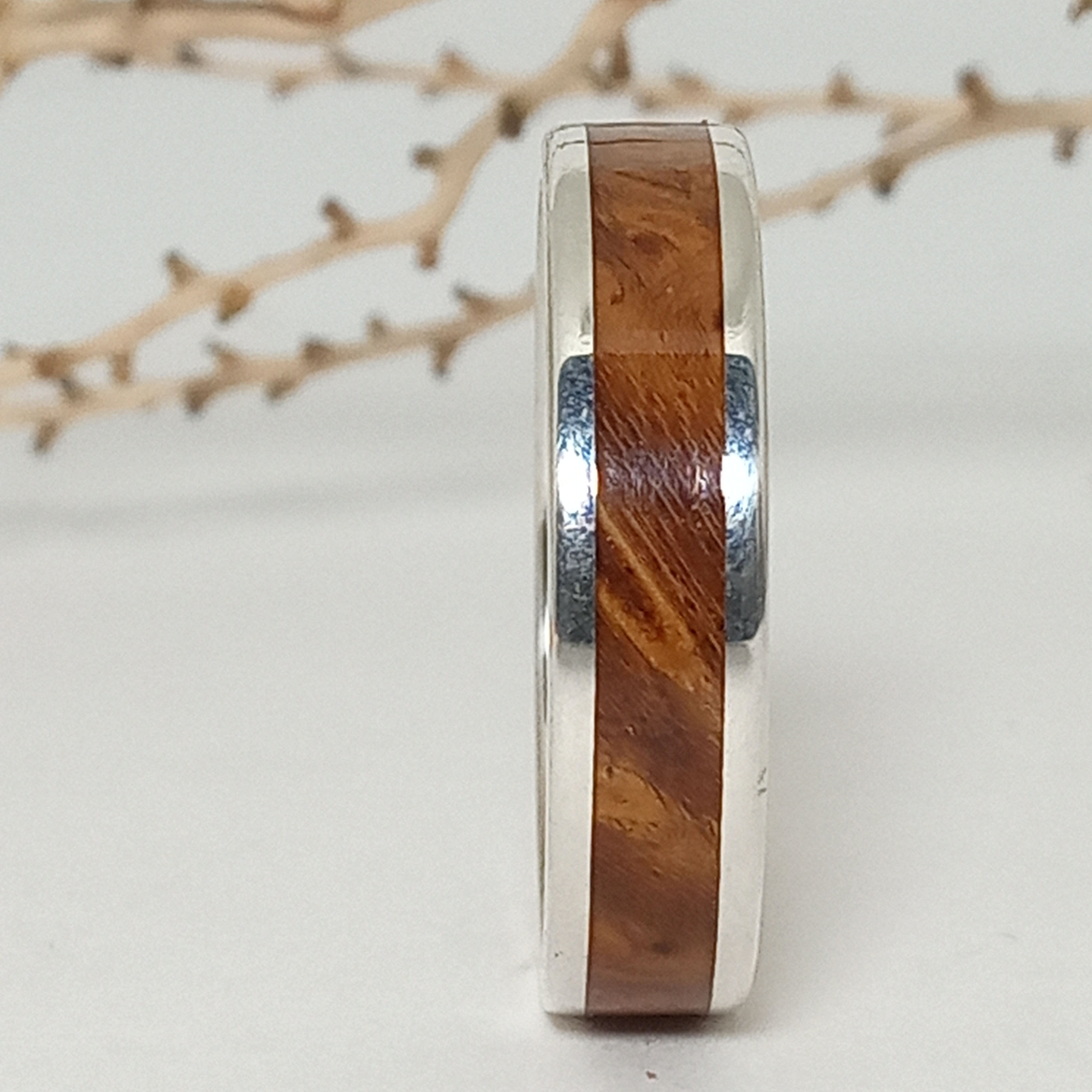 Wooden Silver Weding Rings Ideas original wedding ring with | Etsy