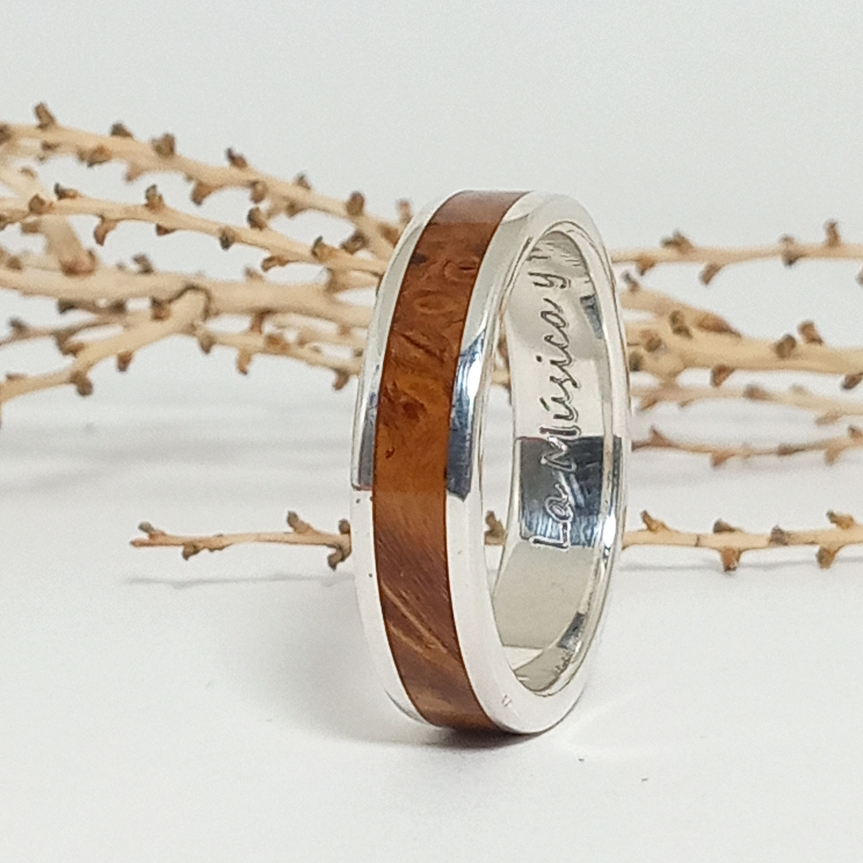 Wooden Silver Weding Rings Ideas original wedding ring with | Etsy