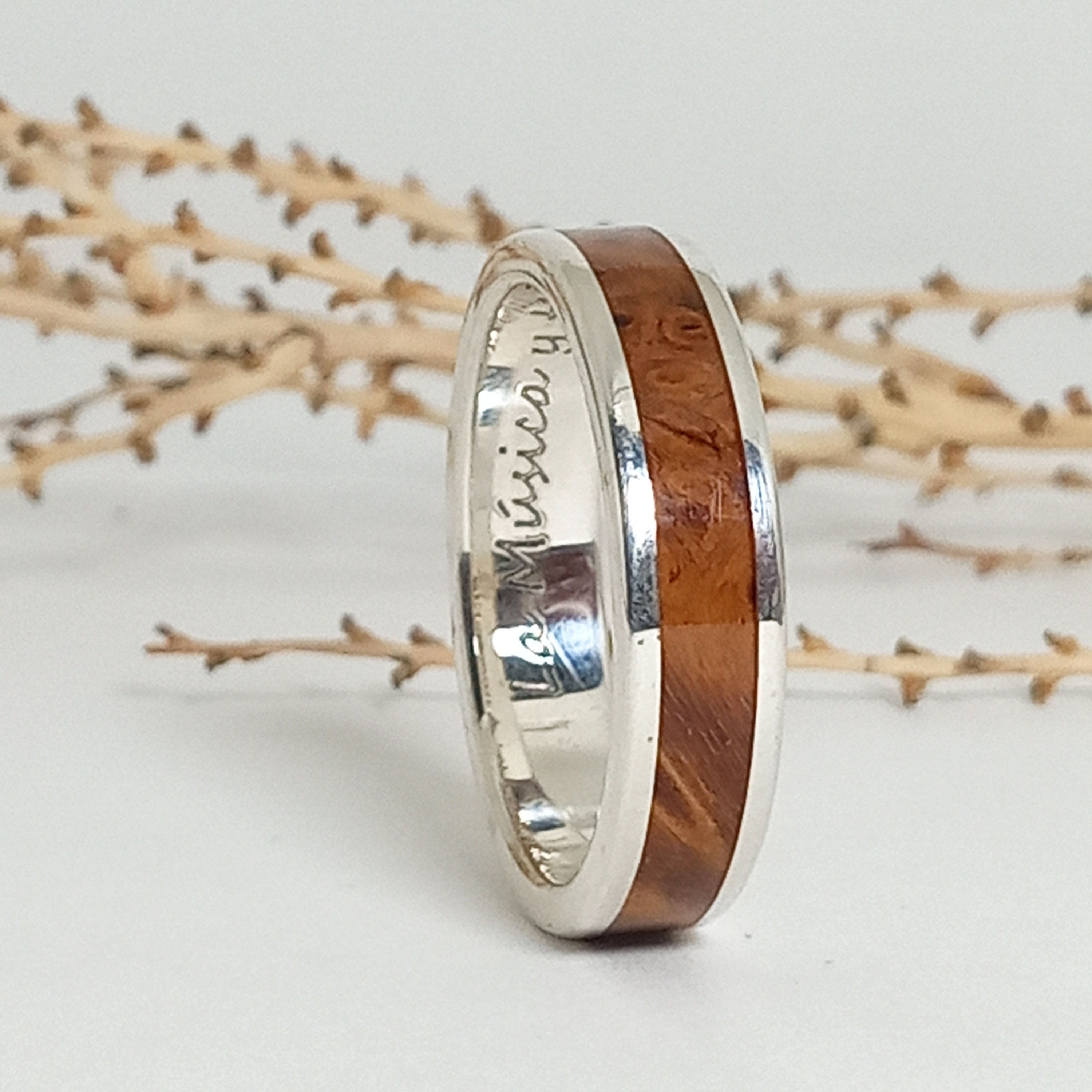 Wooden Silver Weding Rings Ideas original wedding ring with | Etsy