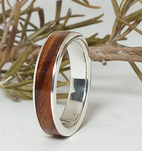 Zebrano Silver Ring Mens Wedding Ring Wood. Silver Wedding Ring Wood Wedding Band Wood Ring Mens Jewelry Wood Jewelry Etsy