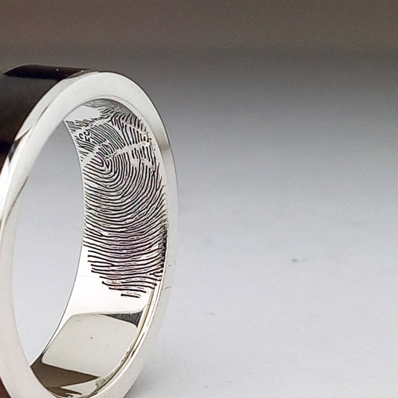 Engraved 1 Ring Fingerprint Text - Etsy