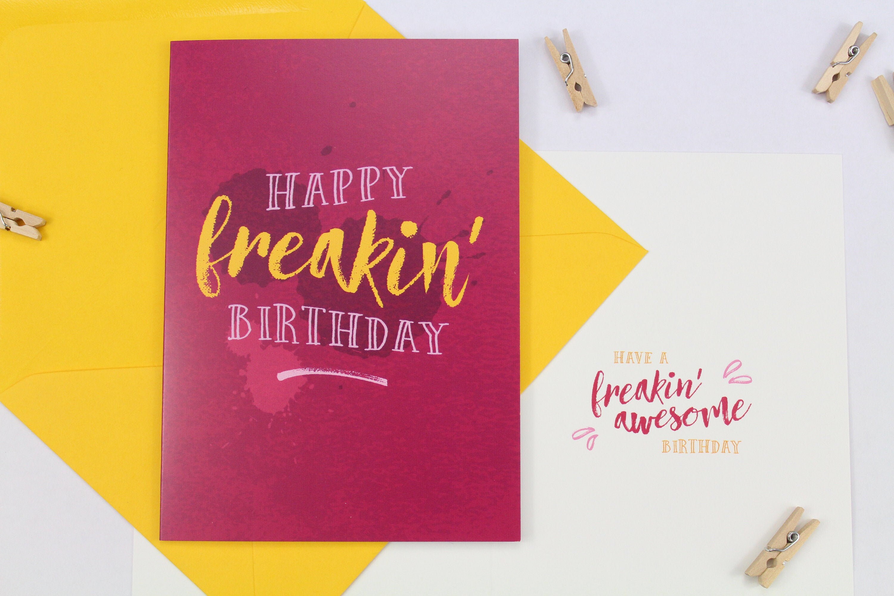 Happy Freakin' Birthday Card A6 Textured Design Cheeky - Etsy Canada