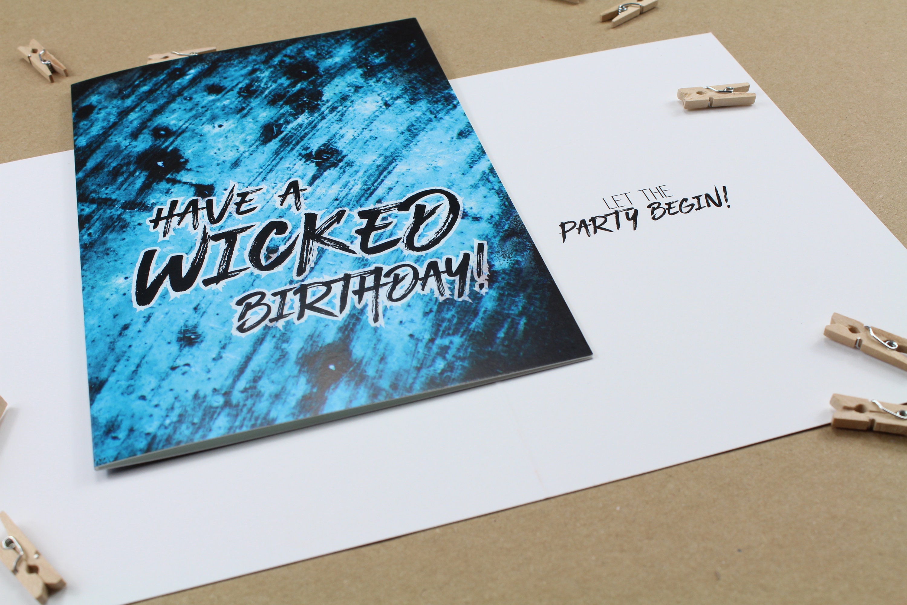 Have a Wicked Birthday Card Dark Blue Black Abstract - Etsy