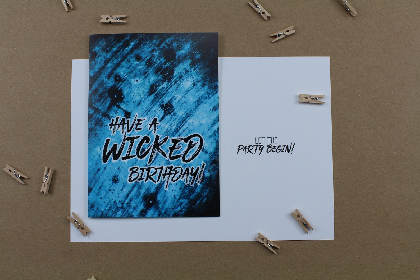 Have a Wicked Birthday Card Dark Blue Black Abstract - Etsy