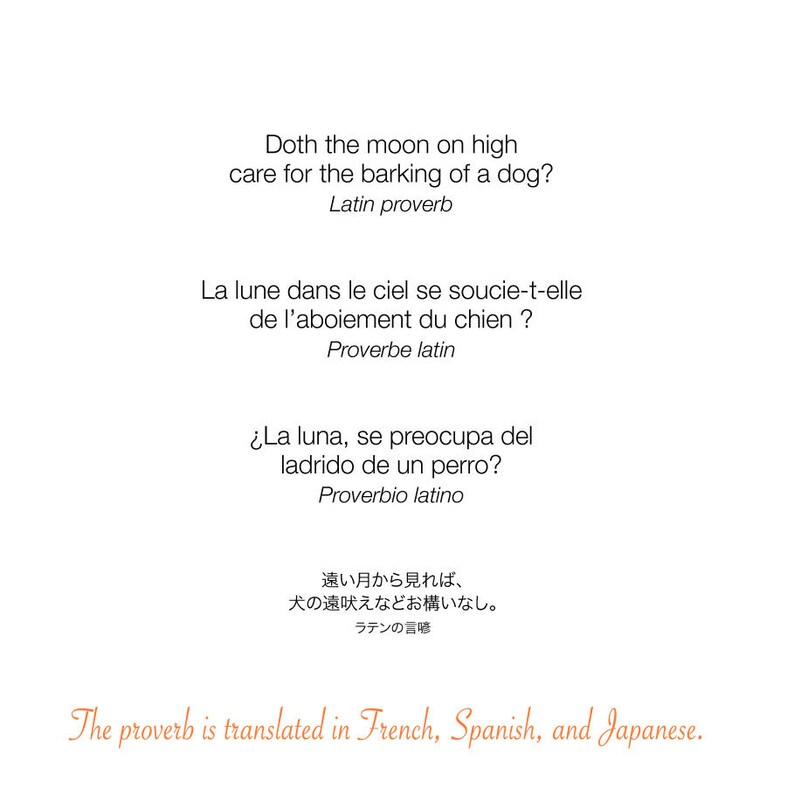 Proverb Card 12: Doth the Moon on High Care for the Barking of a Dog - Etsy