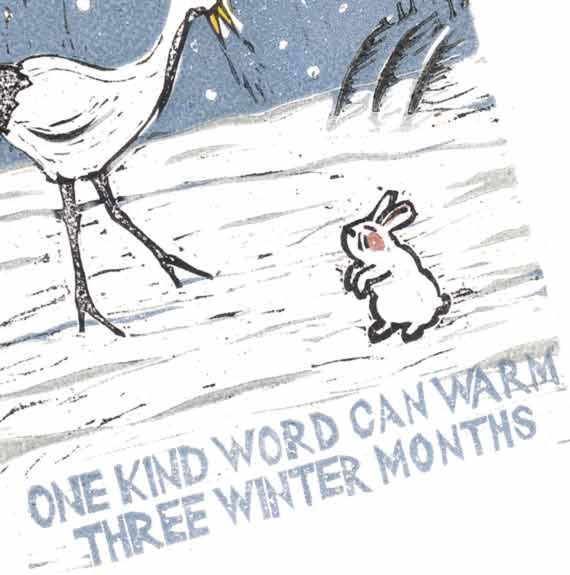 Proverb Card 14: One Kind Word Can Warm Three Winter Months - Etsy