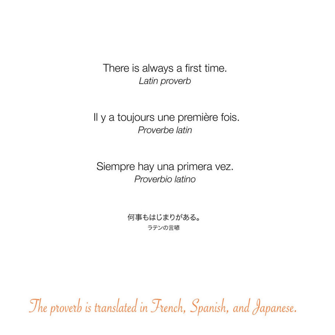 Proverb Card 9: There is Always the First Time - Etsy