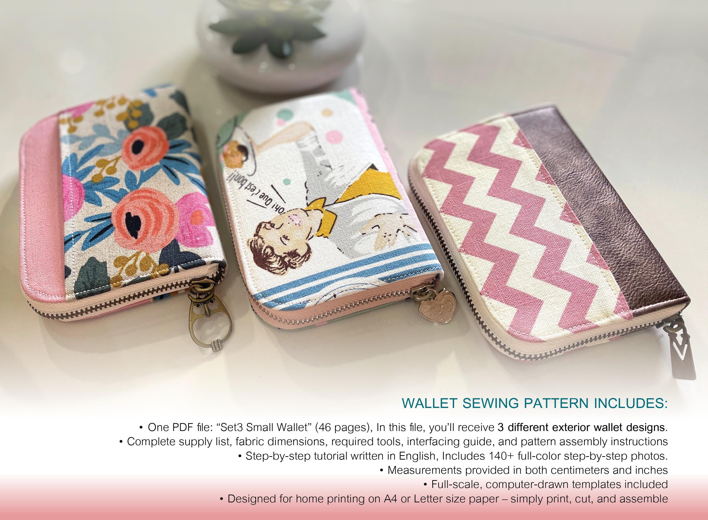Wallet Pattern Bundle,card Wallet With Zipper Pattern,mini Zipper ...