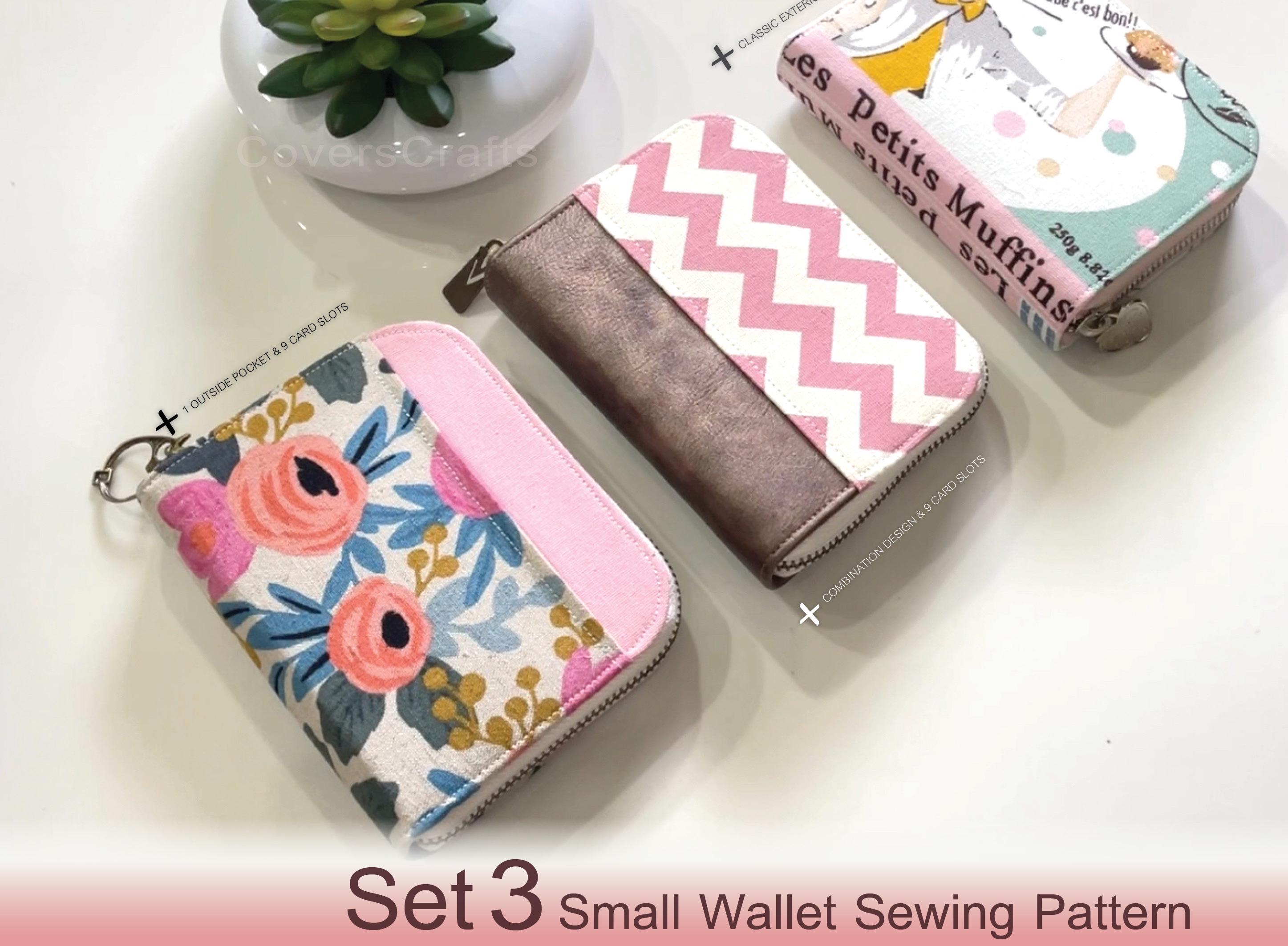 Wallet Pattern Bundle,card Wallet With Zipper Pattern,mini Zipper ...