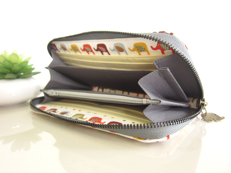 VEGAN WALLET in Cute Elephants Fabric Womens Wallet | Etsy