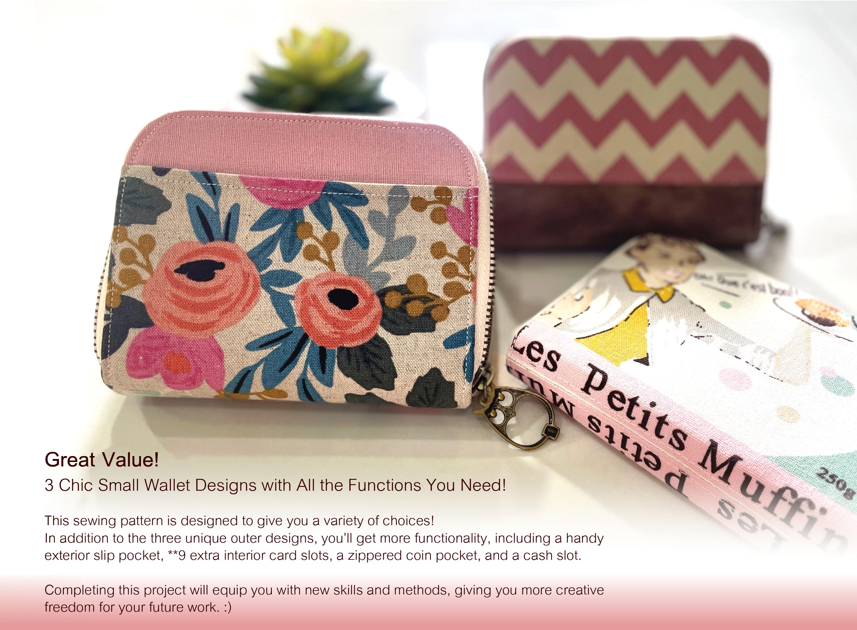 Wallet Pattern Bundle,card Wallet With Zipper Pattern,mini Zipper ...