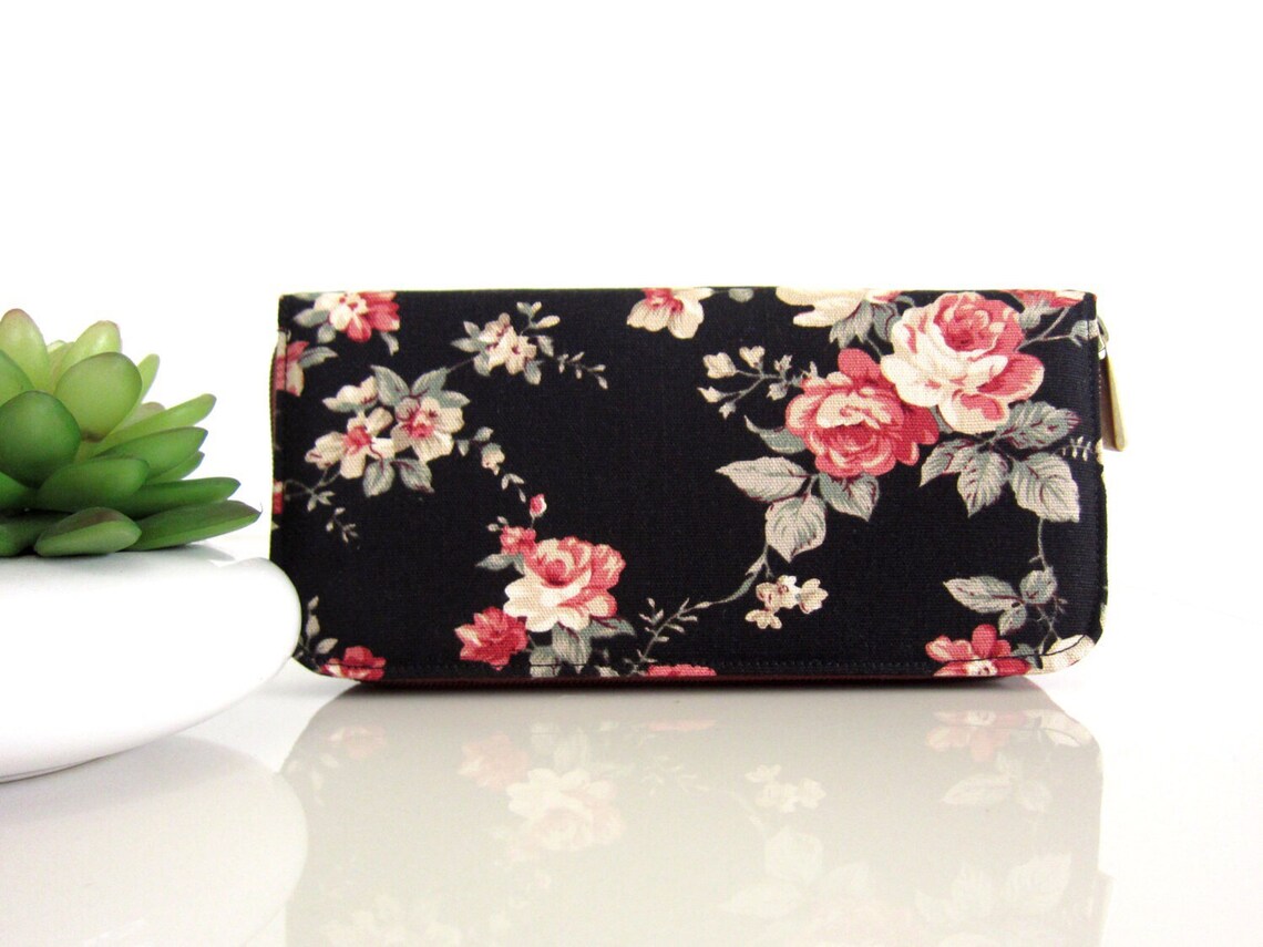 VEGAN WOMEN'S WALLET Fabric Wallet Handmade Zipper - Etsy