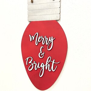 Merry & Bright Sign C9 Lightbulb Holiday Decor Country - Etsy