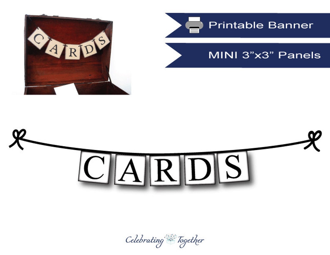 PRINTABLE Mini Cards Banner, Instant Download Suitcase Garland, Wedding ...