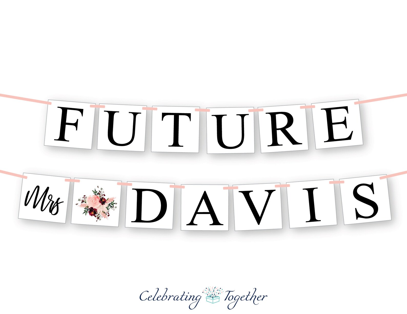 Future Mrs Banner Blush Watercolor Flower Bridal Shower | Etsy