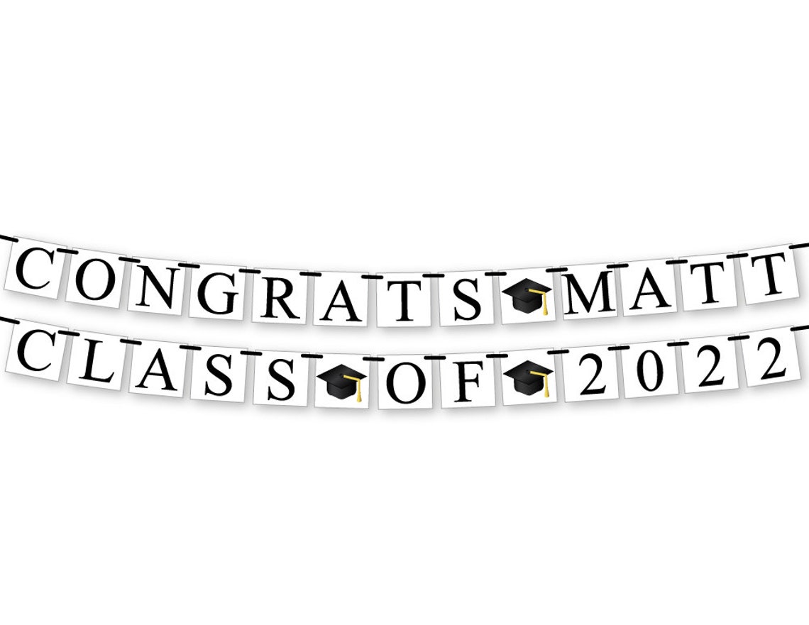 Congratulations Banner With Custom Name Personalized Congrats - Etsy