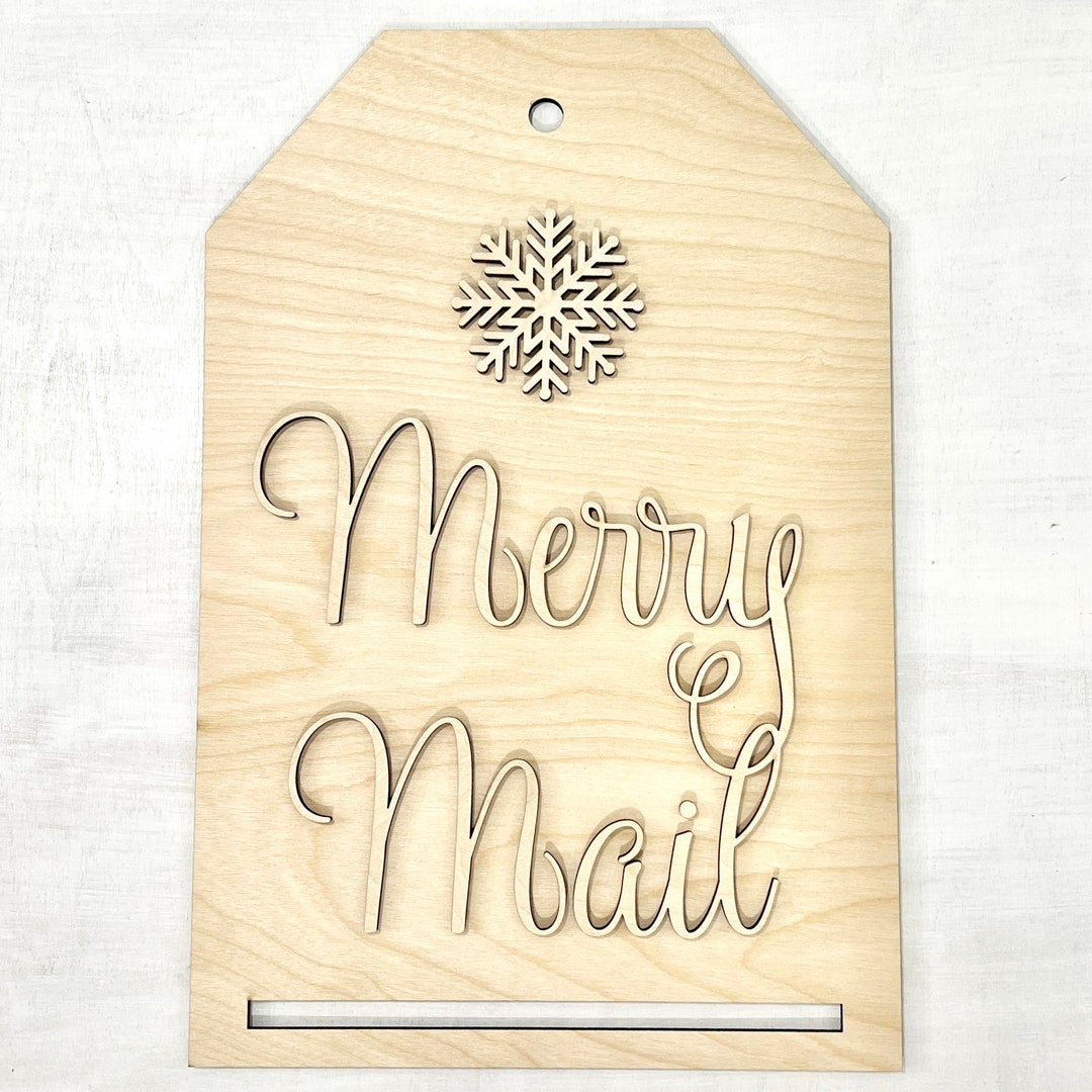 Merry Mail Sign Kit, DIY Holiday Crafts, Christmas Card Holder Sign ...