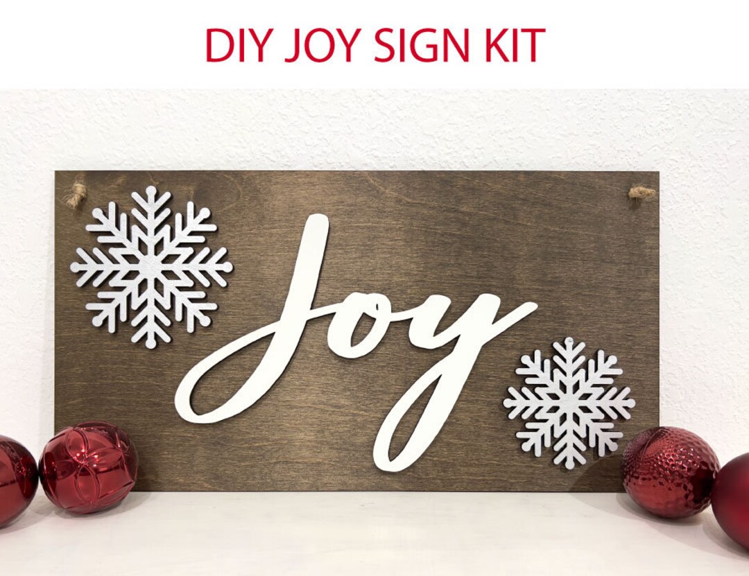 Joy Sign Kit, DIY Holiday Crafts, Snowflake Sign Making Supplies, Kids ...