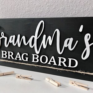 3D Grandma's Brag Board Sign, Wood Signs for Grandparents, Rustic Home ...