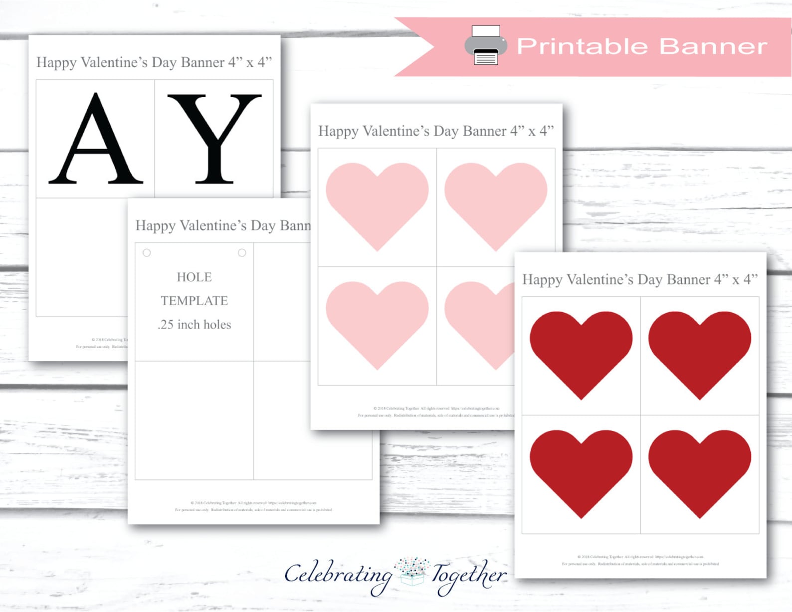 PRINTABLE Happy Valentine's Day Banner Digital Download - Etsy