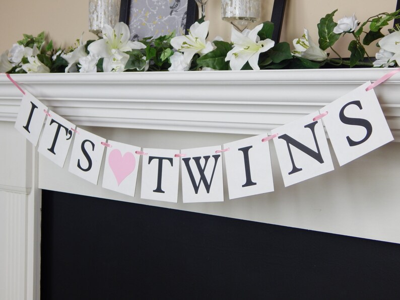 Its Twins Banner Twice Blessed Gender Reveal Party Baby - Etsy