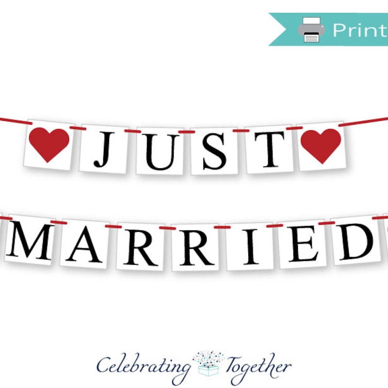 Just Married Banner - Etsy