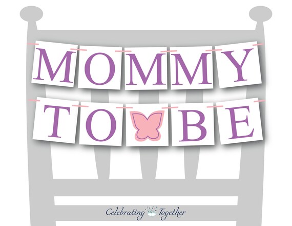 Momma to be chair banner, girl butterfly baby shower decorations ...