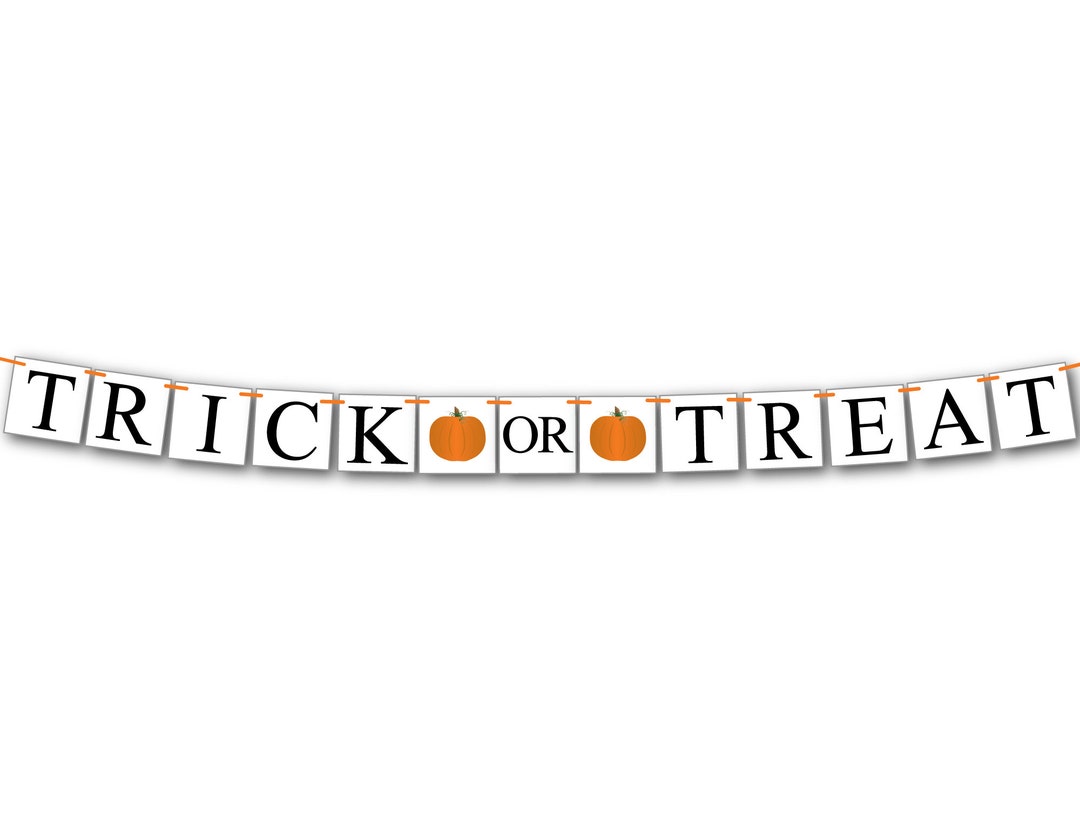 Trick or Treat Banner, Halloween Home Decor, Autumn Pumpkin Halloween ...