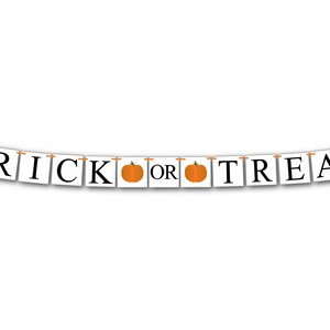 Trick or Treat Banner, Halloween Home Decor, Autumn Pumpkin Halloween ...