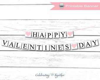 PRINTABLE Happy Valentine's Day Banner Digital Download | Etsy