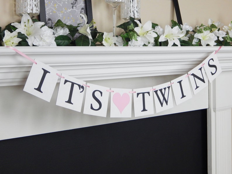 Its Twins Banner Twice Blessed Gender Reveal Party Baby - Etsy