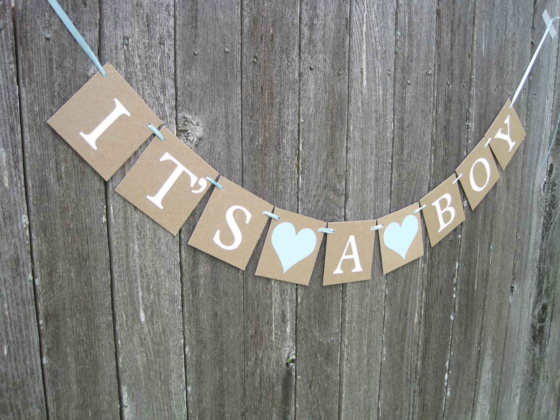 Its a boy banner rustic baby boy banner boy baby shower | Etsy