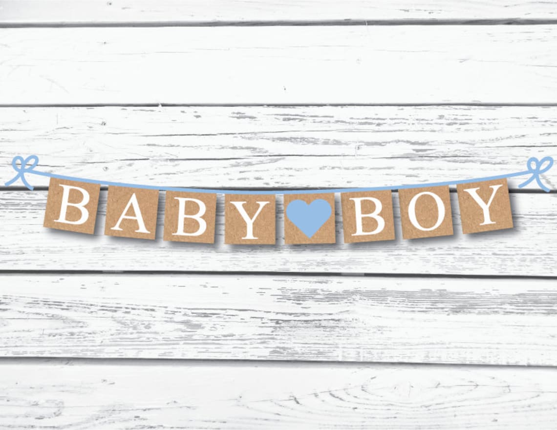 PRINTABLE Baby Boy Shower Banner, Digital Download Boys Baby Shower ...