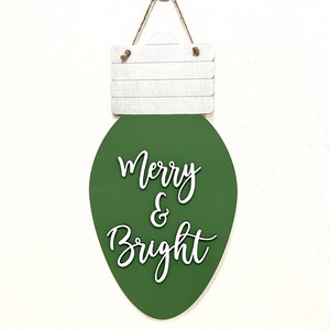 Merry & Bright Sign, C9 Lightbulb Holiday Decor, Country Winter Signs ...