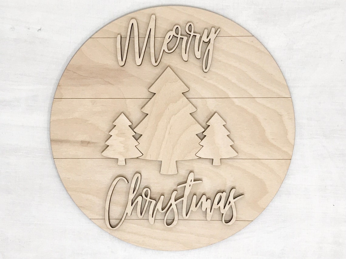 Merry Christmas Sign Kit DIY Holiday Crafts Winter Sign - Etsy