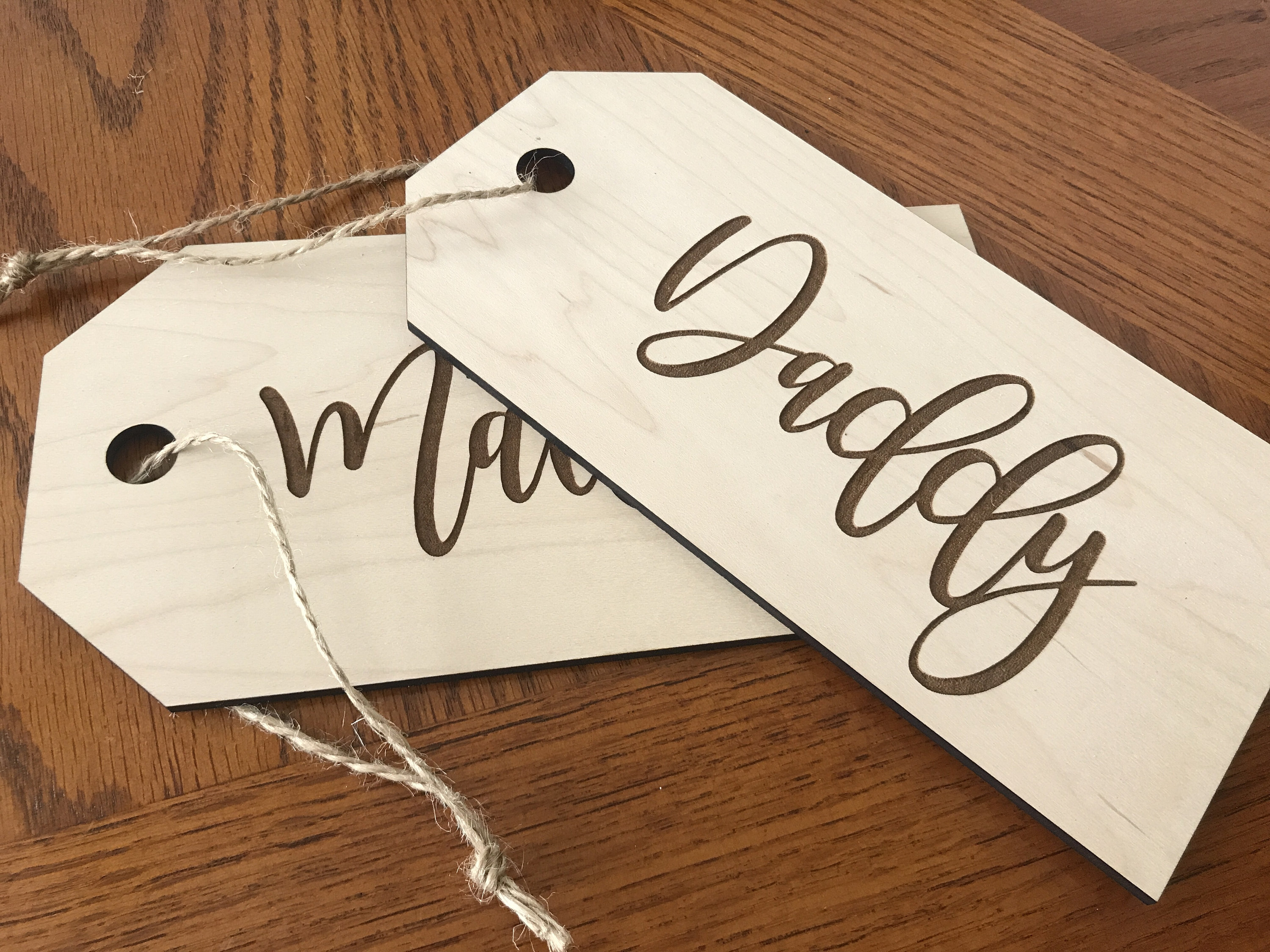 Personalized Name Gift Tags, Custom Christmas Ornaments, Rustic Holiday ...
